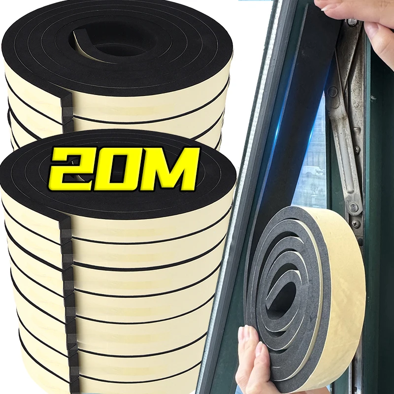 20/2M Foam Door Window Sealing Strip Self-adhesive Seam Sliding Strips ...