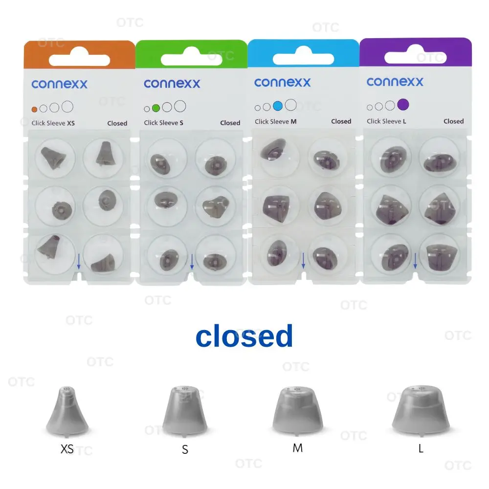 Signia-Rexton-Vibe-Hearing-aid-open-dome-connexx-click-sleeve-closed ...