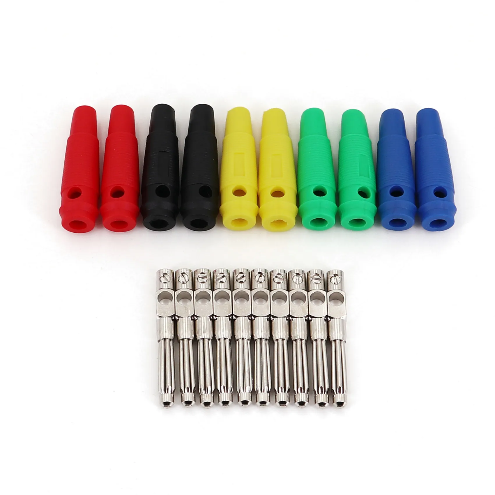 10Pcs-Brass-High-Current-4mm-Male-Stackable-Screw-Type-Banana-Plug ...