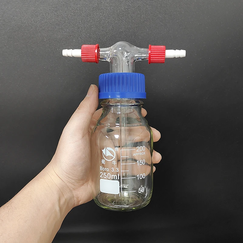 Pressure resistant buffer bottle, Woulff's bottle, Gas washing bottle