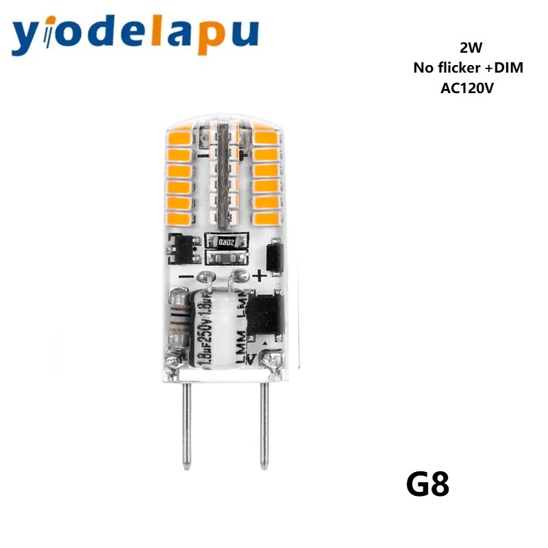 1pc-silicon-g8-led-bulb-110v-3000k-G4-GY6-35-Dimmable-LED-Bulb-2W-No ...