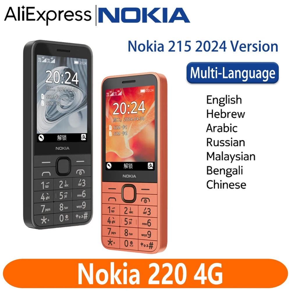 Original-Nokia-220-4G-Feature-Phone-2-8-Inch-Bluetooth-FM-Radio-1450mAh ...
