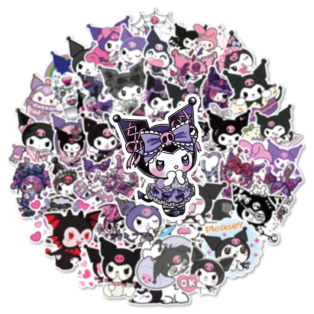 10-30-50pcs-Cartoon-Kuromi-Stickers-Kawaii-Girls-Anime-Aesthetic-Decals ...