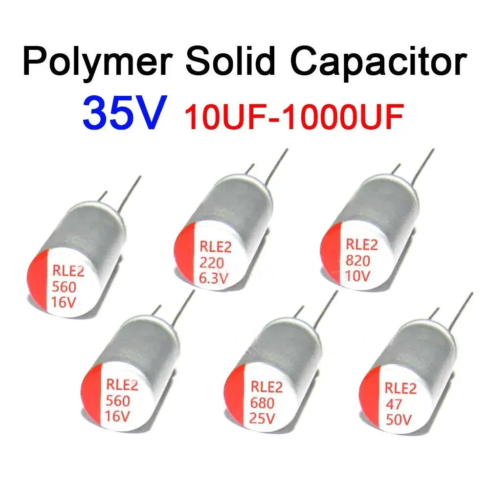 10PCS DIP Solid Electrolytic Capacitor 35V 10uF 47uF 68uF 100uF 220uF ...