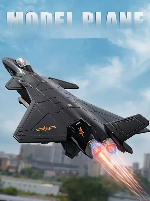 Metal Fighter Jet Blue Metal Airplane Table Top Model Fighter Jet