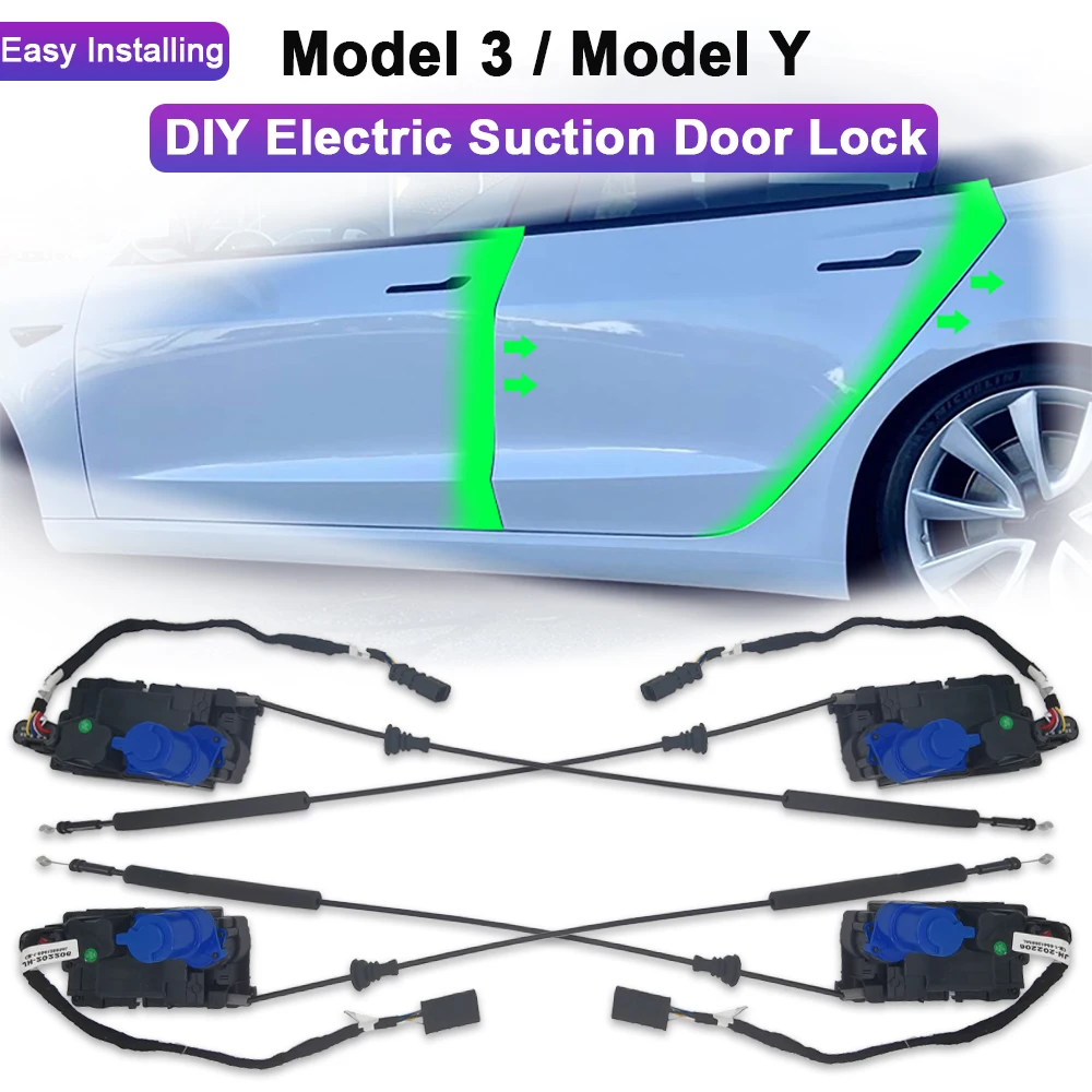 Smart Electric Suction Door Lock for Tesla Model 3 Y Car Accessories ...