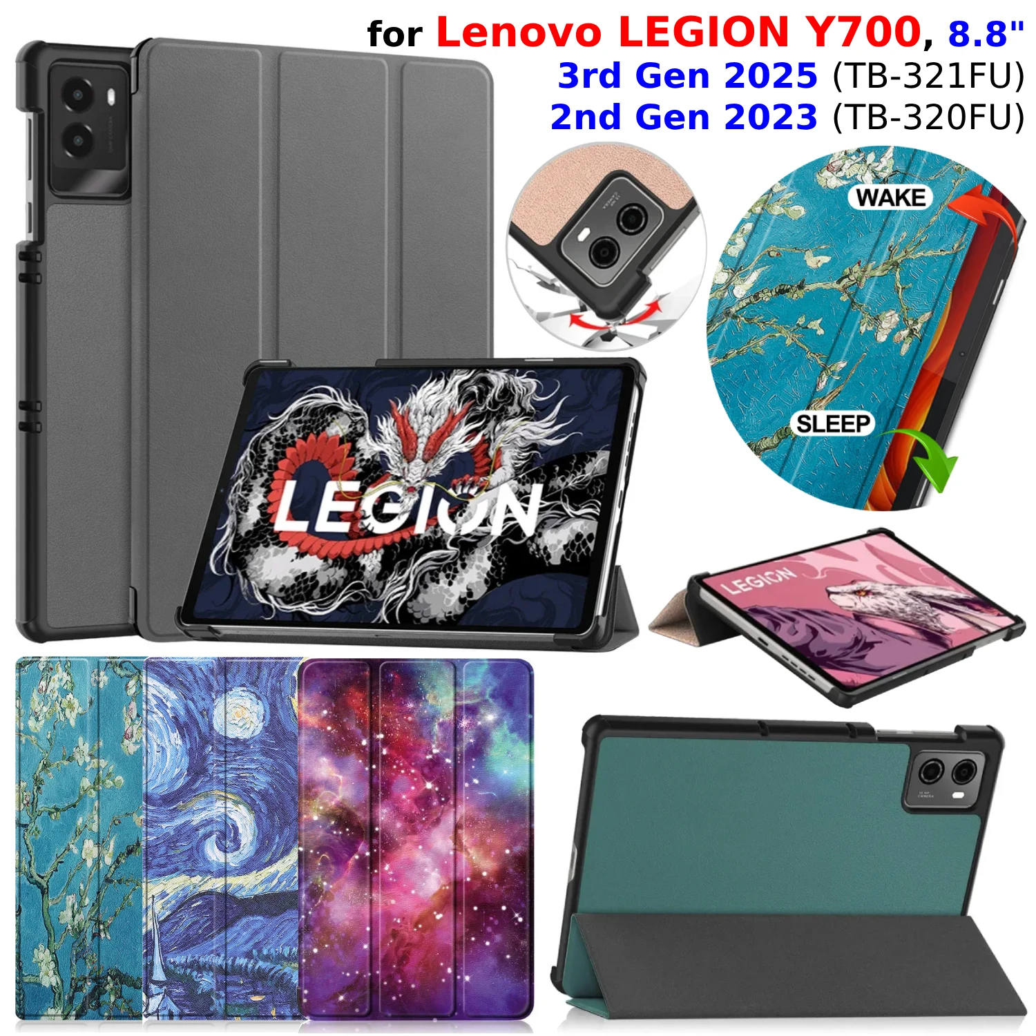 For Lenovo LEGION Y700 3rd 2nd Gen 8.8" TB-321FU 320FU 2025 2023 Auto ...