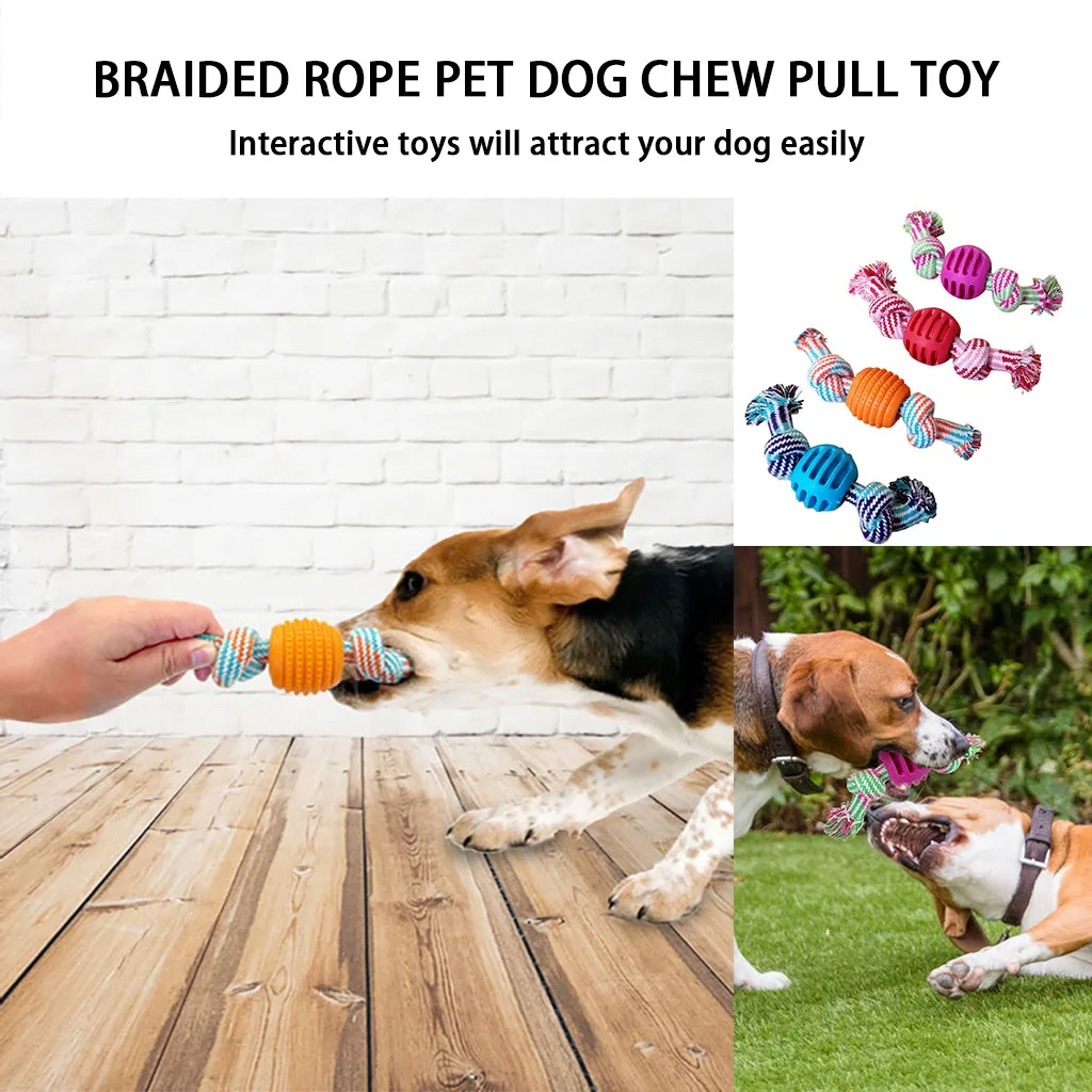 Candy Shape Dog Toys Braid Rope Ball Pet Dog Pull Toy Aggressive ...