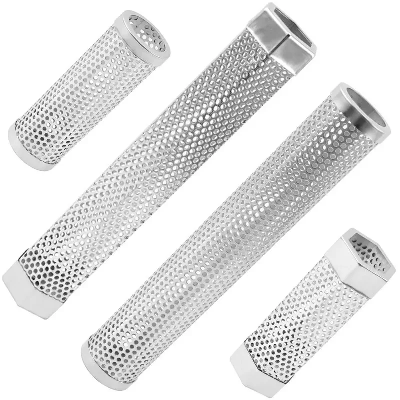 BBQ-Stainless-Steel-Perforated-Mesh-Smoker-Tube-Filter-Gadget-Hot-Cold ...