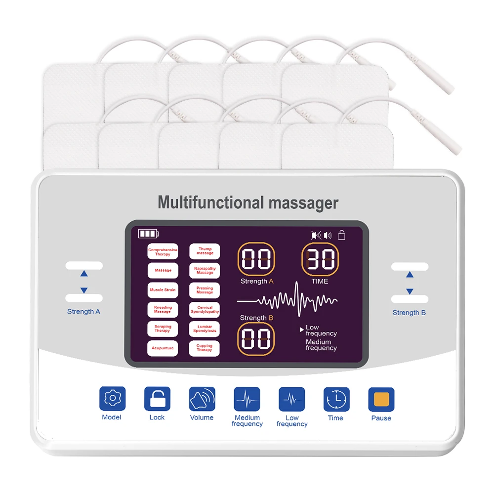 Electronic Medical Physiotherapy Machine Muscle Stimulator 12 Modes ...