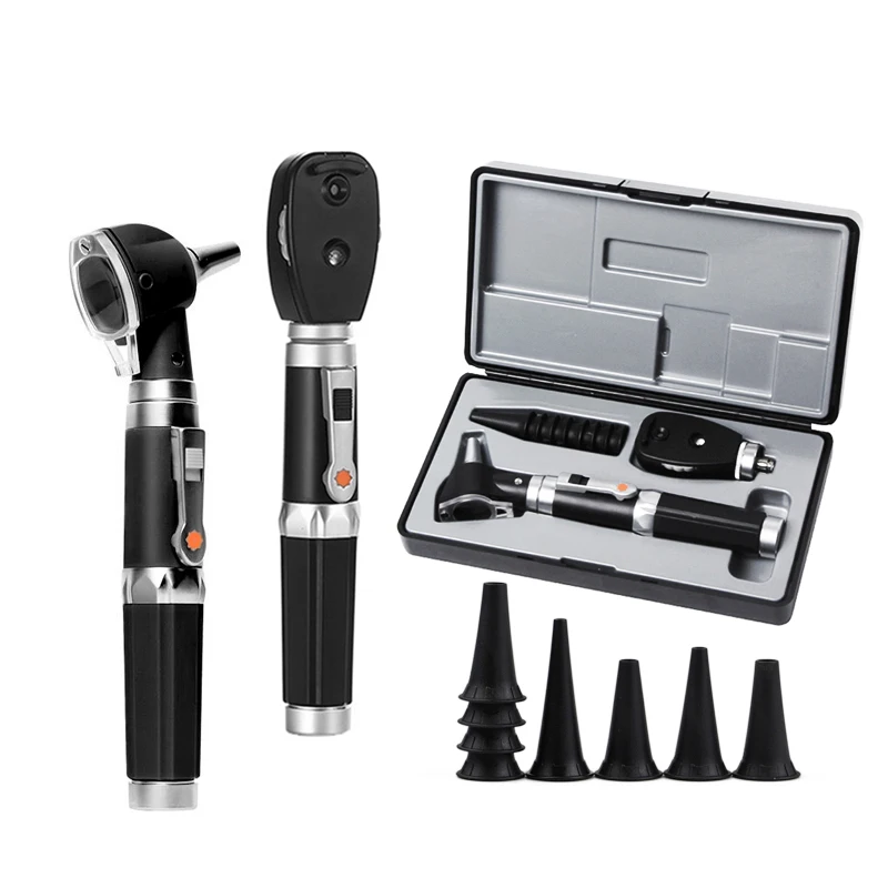 Medical ENT Diagnostic Portable Eye Ear Endoscope Opthalmoscope LED Otoscopio Direct Fiber ...