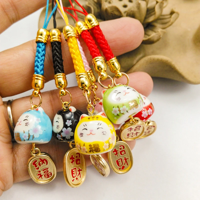 Lucky Cat Keychains Japanese | Japanese Bell Cat Keychain | Lucky Cat ...