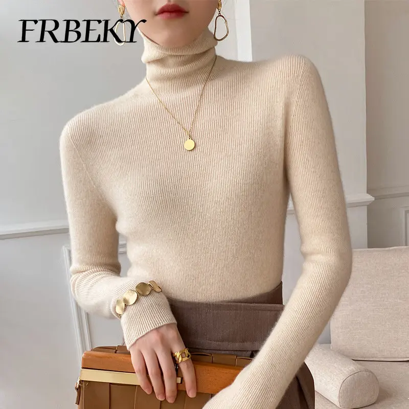 Slim fitting Inner High collar Sweater Fashionable and Versatile ...