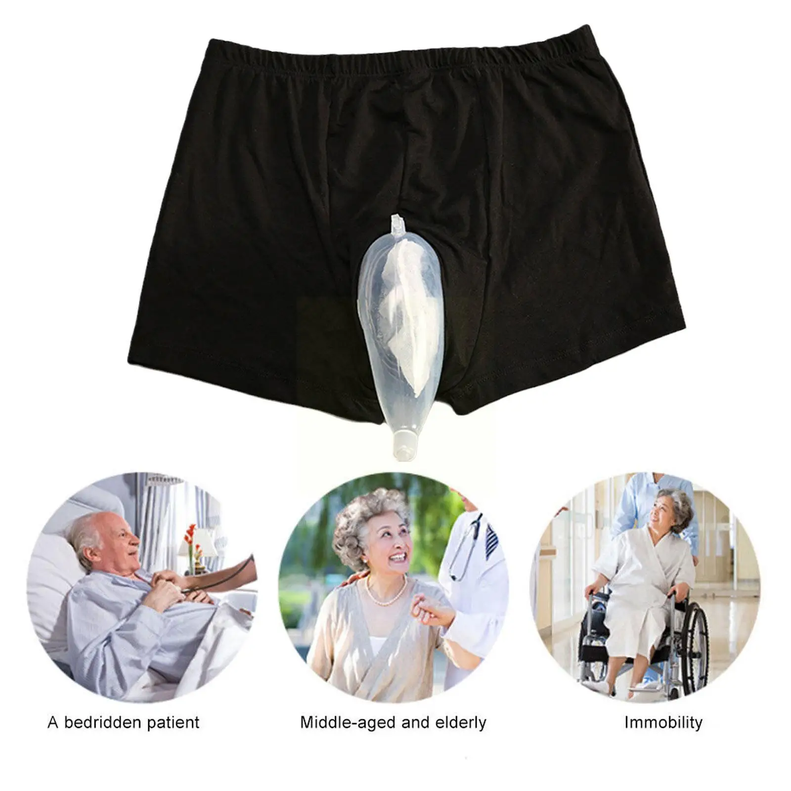 Reusable-Elderly-Male-Urinal-Leg-Bag-Silicone-Urine-500ml-Collector ...