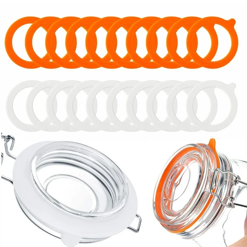 10pcs Silicone Jar Gaskets Replacement Airtight Rubber O Rings Leak ...