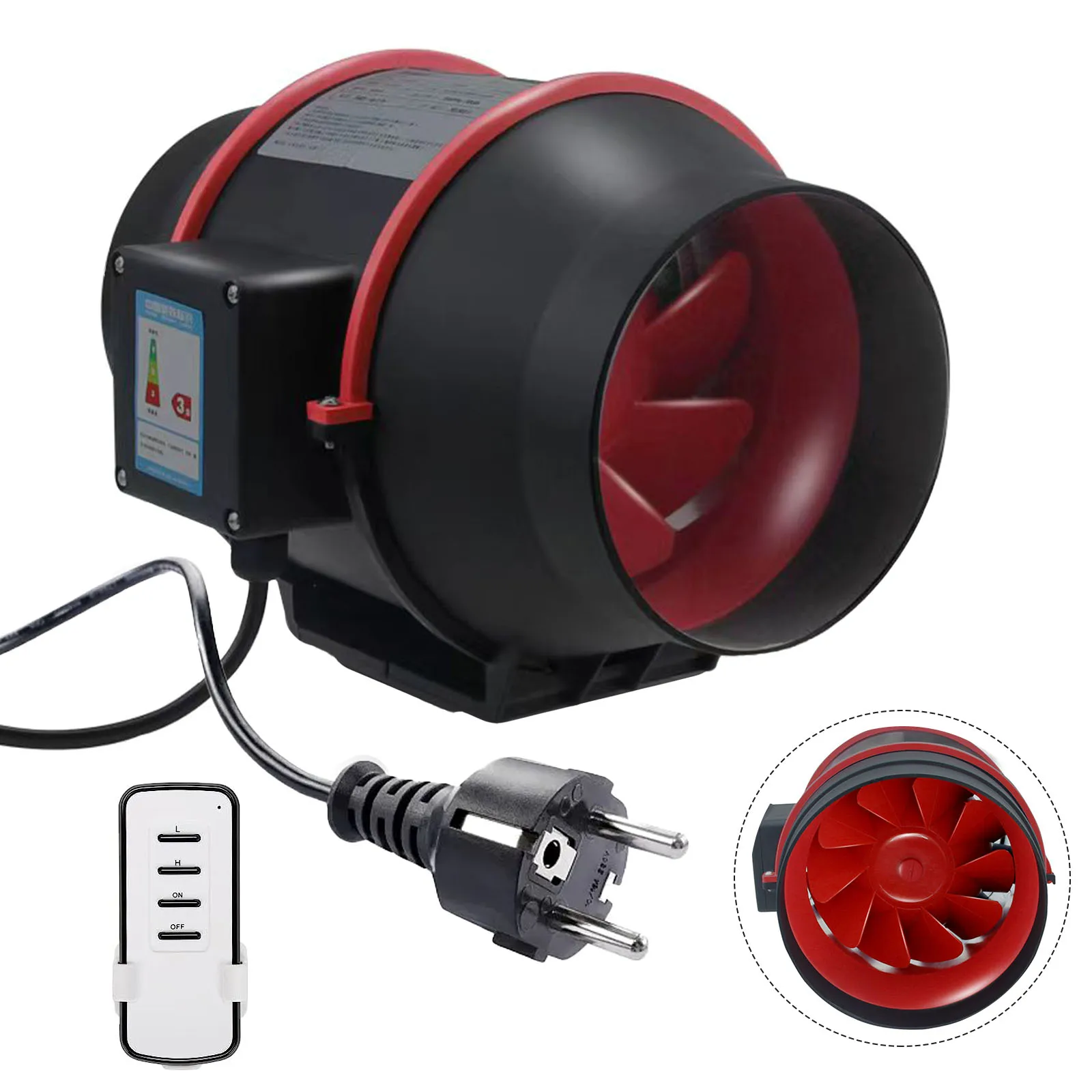 Exhaust-Flue-Fan-com-Controle-de-Velocidade-Fluxo-Misto-Inline-Fan-Alta ...