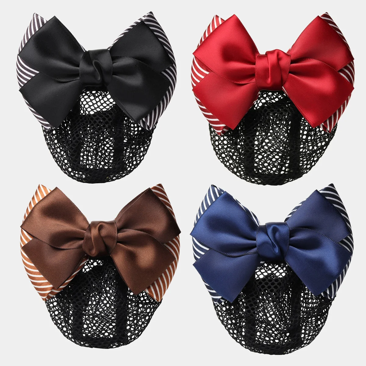 Fashion-Multi-layer-Bow-Solid-Color-Satin-Stripe-Fine-Closely-Woven ...