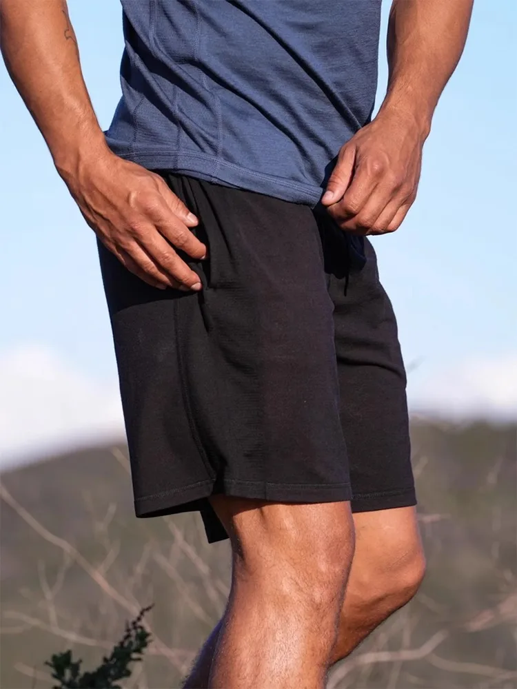 Grey Merino wool quick drying shorts quarter breeching perspiration ...