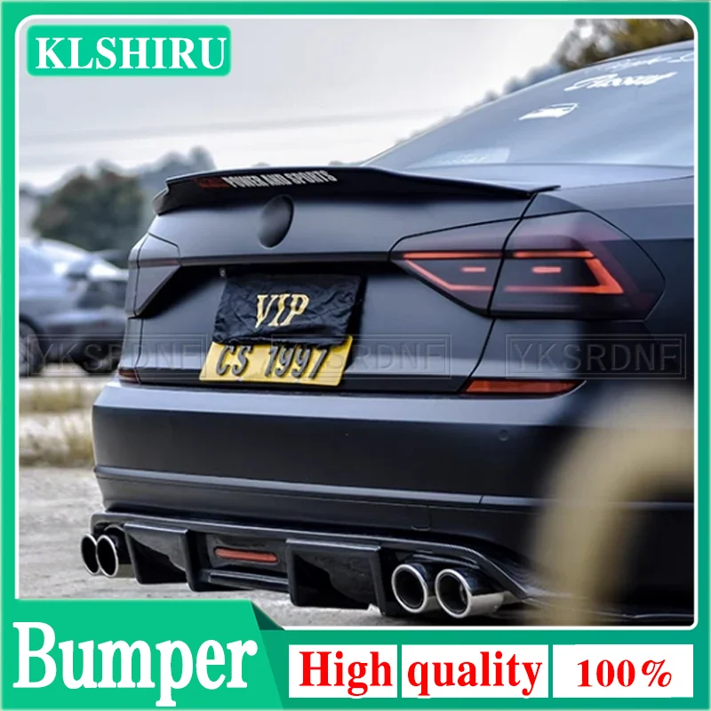 For-Volkswagen-Passat-B7-2017-2018-ABS-Black-Rear-Bumper-Lip-Trunk ...