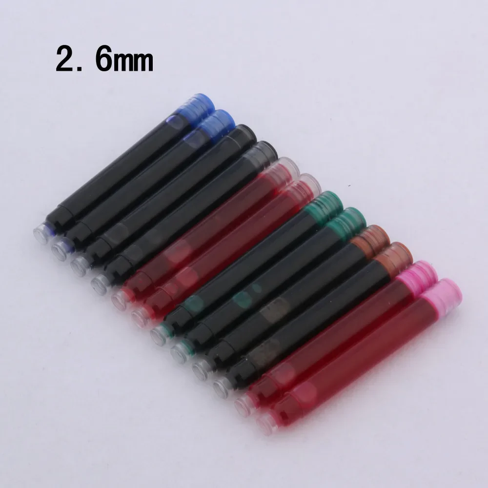 25pc Black Color Fountain Pen Ink Cartridges Pen Refill Color 2.6mm 3 ...