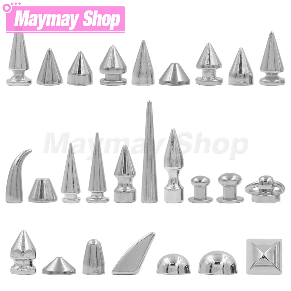 Metal-Silver-Bullet-Spikes-Rivets-For-Clothes-Punk-Rock-Thorns-Screw ...
