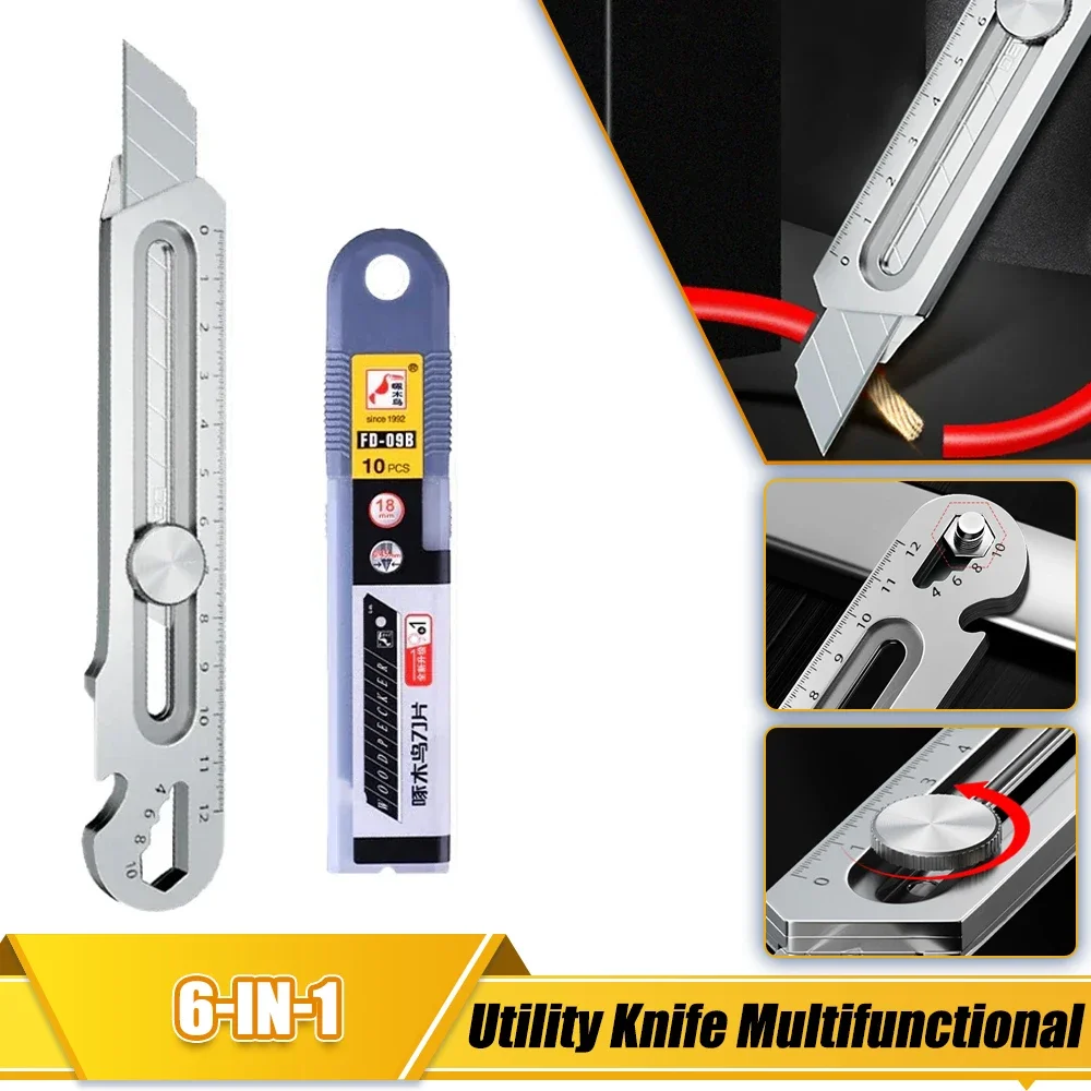 6-in-1-Utility-Knife-Multifunctional-Stainless-Steel-Tail-Break-Design ...