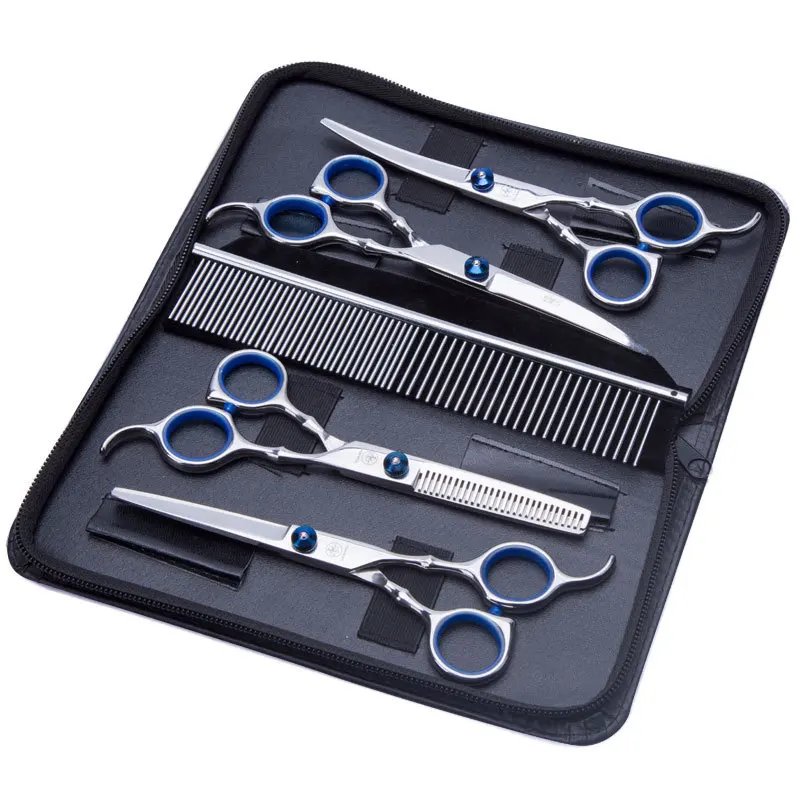5pcs-Set-Stainless-Steel-Pet-Dogs-Grooming-Scissors-Suit-Hairdresser ...