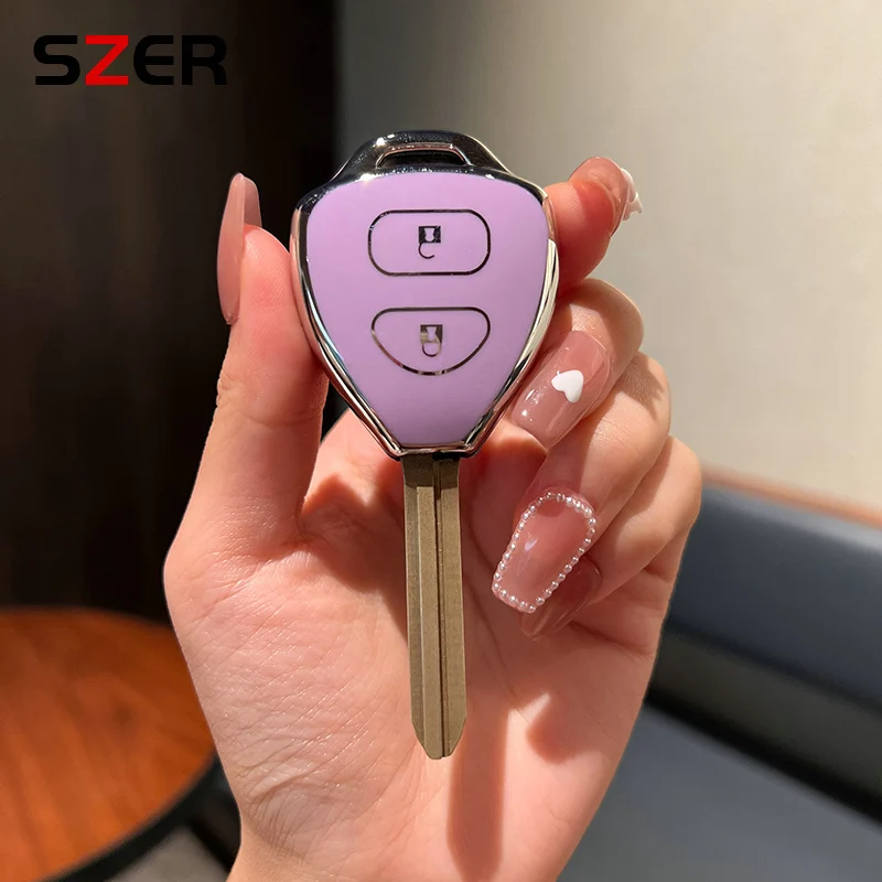 2-Buttons-TPU-Car-Key-Case-Cover-Shell-Fob-For-Toyota-Corolla-Camry ...