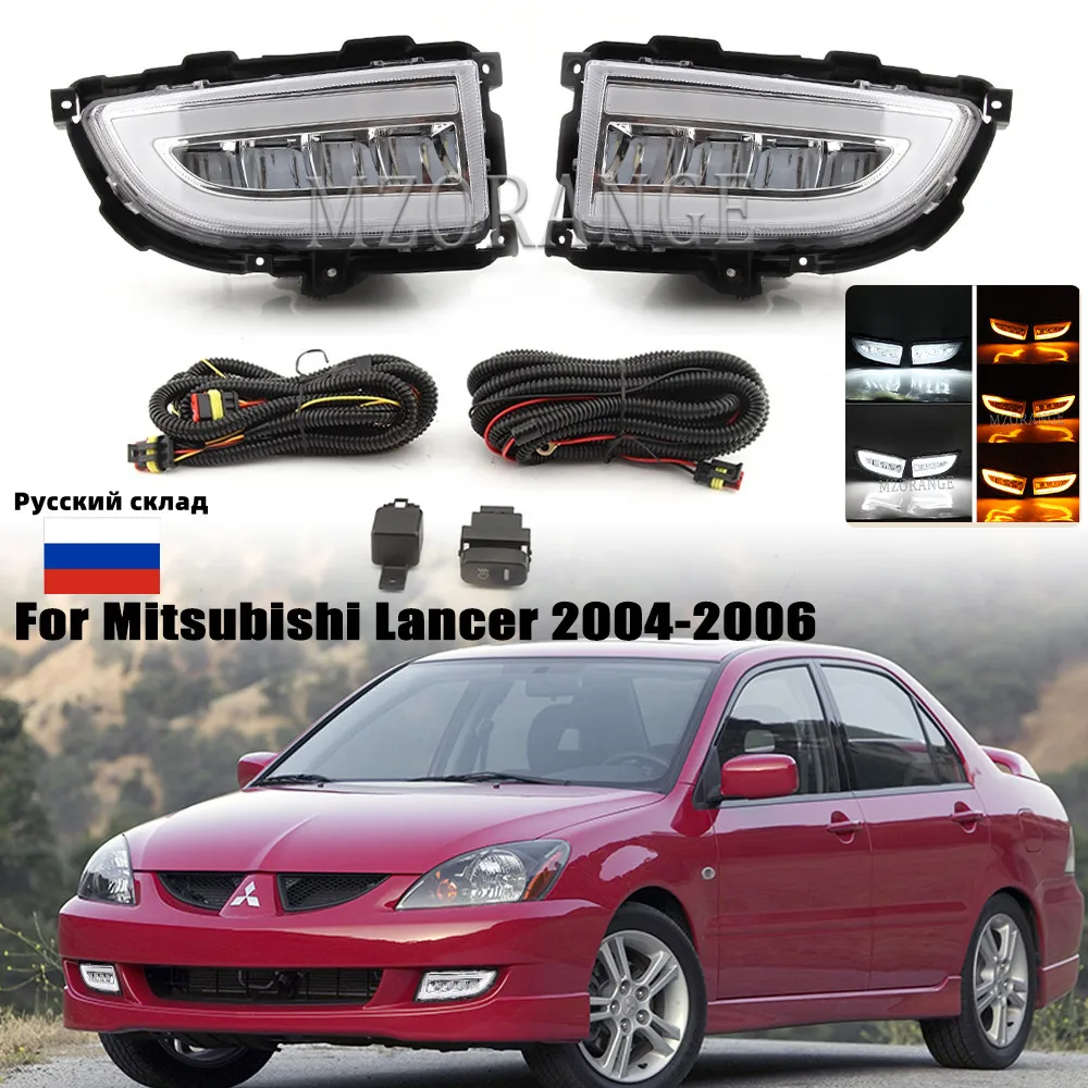 LED-DRL-Daytime-Running-Light-Fog-Lamp-para-Mitsubishi-Lancer-2004-2005 ...