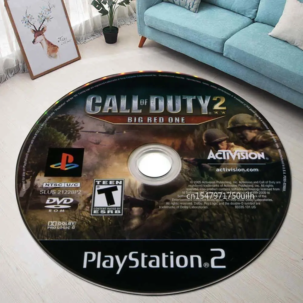 Game CD DVD Area Rug Home Round Rug Living Room Bedroom Game Room Rug ...