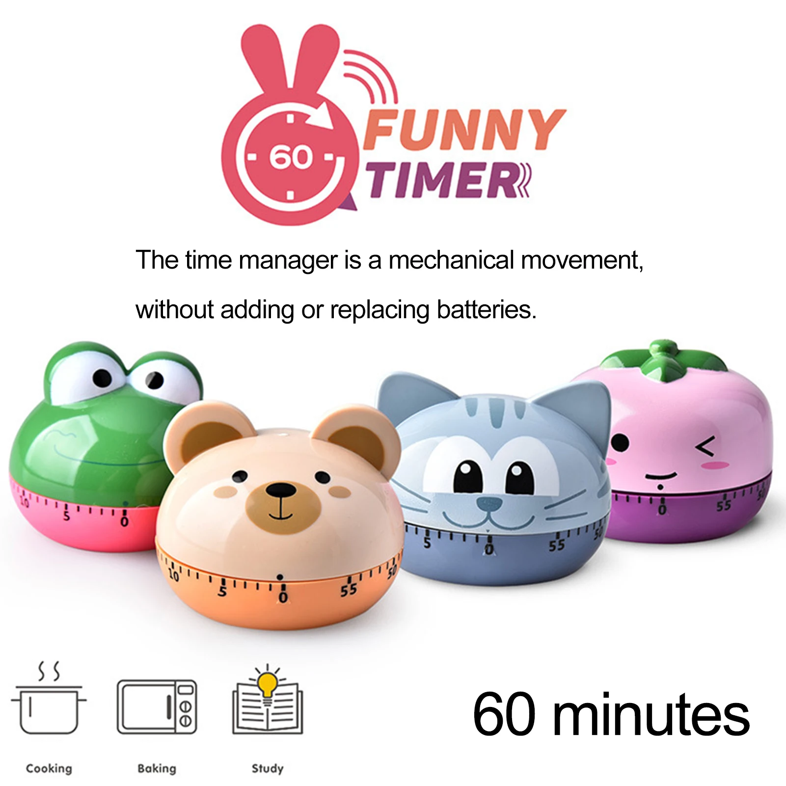 Cooking-Timer-Funny-Plastic-Cute-Litter-Bear-Shape-Cooking-Mechanical ...