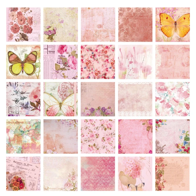 Pink Floral Scrapbook Paper