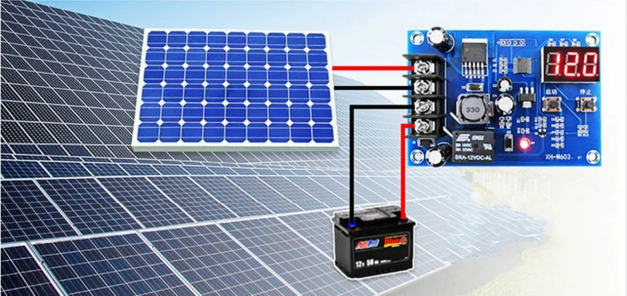 12v 24v Solar Charge Controller Storage Lithium Lead Battery Charging ...
