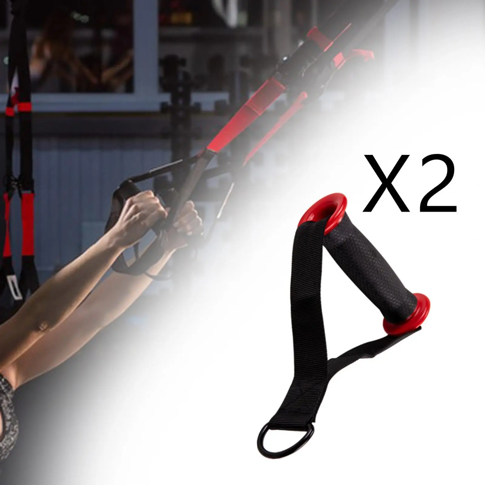 2Pcs Gym Handle Resistance Bands Gym Accessory Multi Attachment Stirrup ...