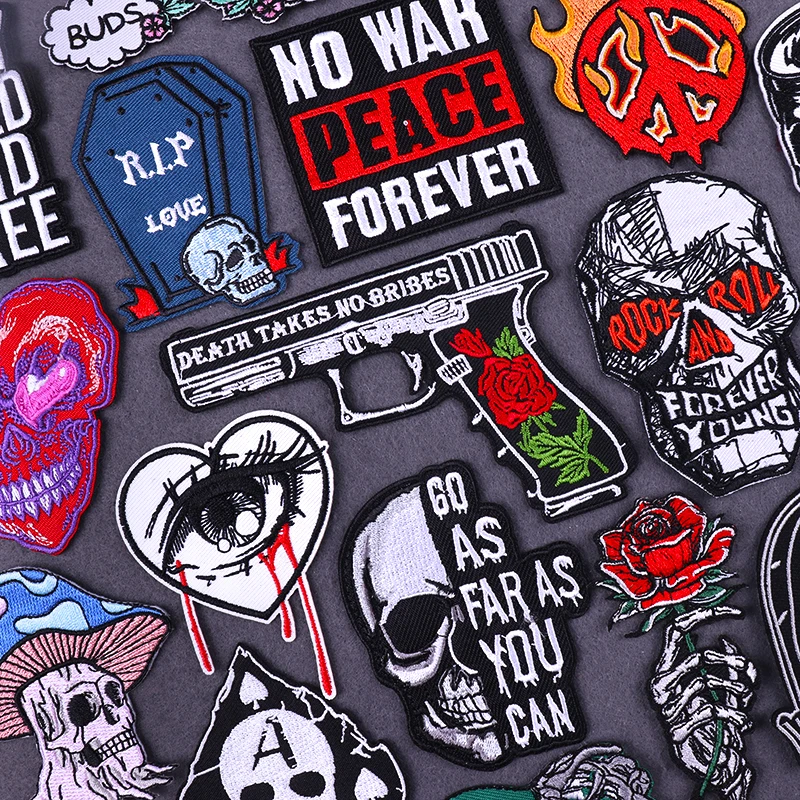 Punk Gun Patch Iron On Patches For Clothing Thermoadhesive Patches ...