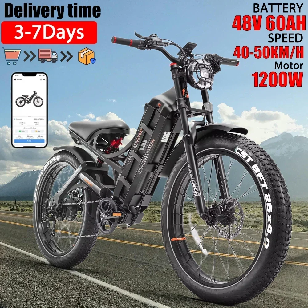 eAhora-Romeo-Pro-Upgraded-Electric-Bike-1200W-60Ah-PEAK-1600W-26-Fat ...