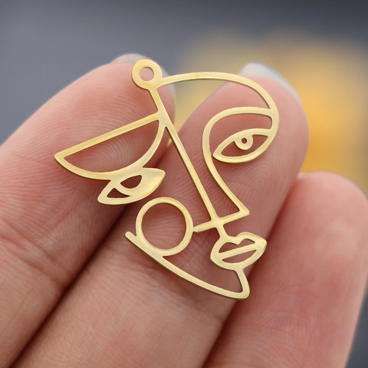 3pcs Picasso Abstract Art Lady Face Portrait Stainless Steel Pendant ...