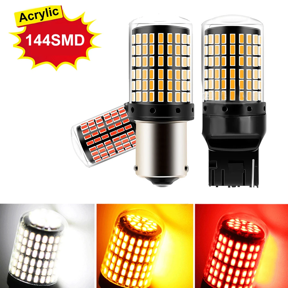 2x P21W PY21W Car LED Bulb Ba15s 1156 Bau15s T20 WY21W W21W 7443 High ...