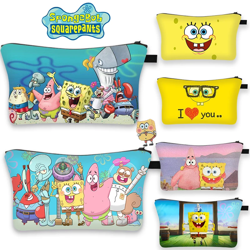 SpongeBob Wash Bag Patrick Makeup Bag Cartoon Cloth Capacity Bag Girl ...