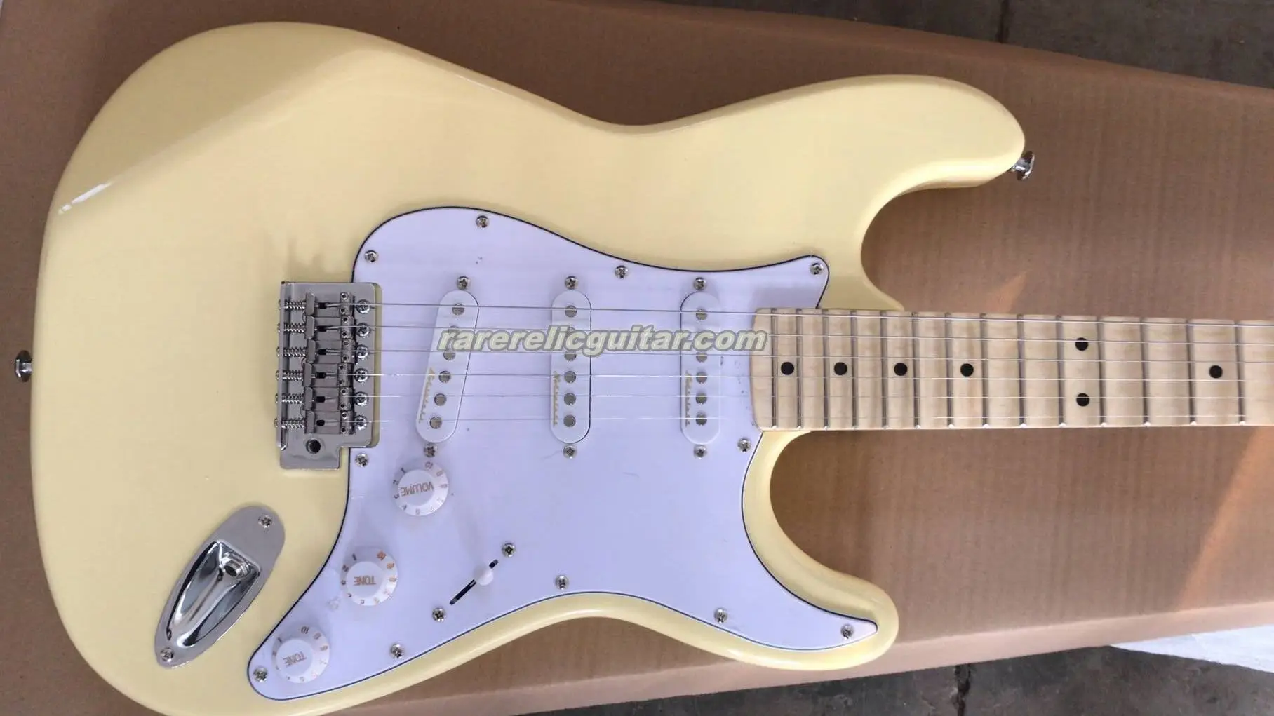 White-Cream-Yngwie-Electric-Guitar-Brass-Nut-Bullet-Truss-Rod-Big ...