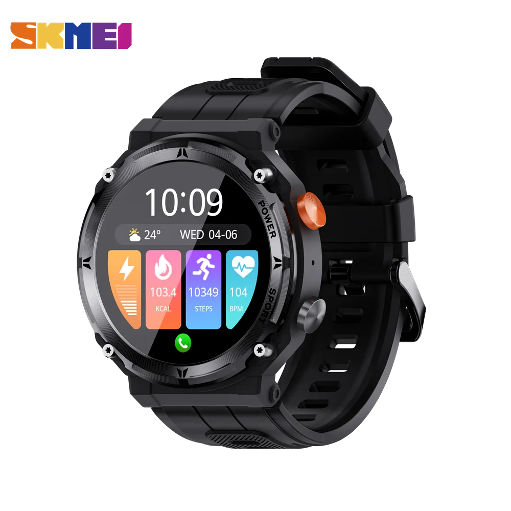 SKMEI 410mAh 1.39 Inch Swimming Pedometer Sport Smartwatch Mens Heart ...