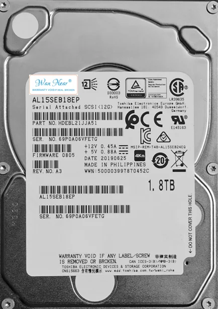 For 1.8T 10K 12GB SAS 4KN AL15SEB18EP