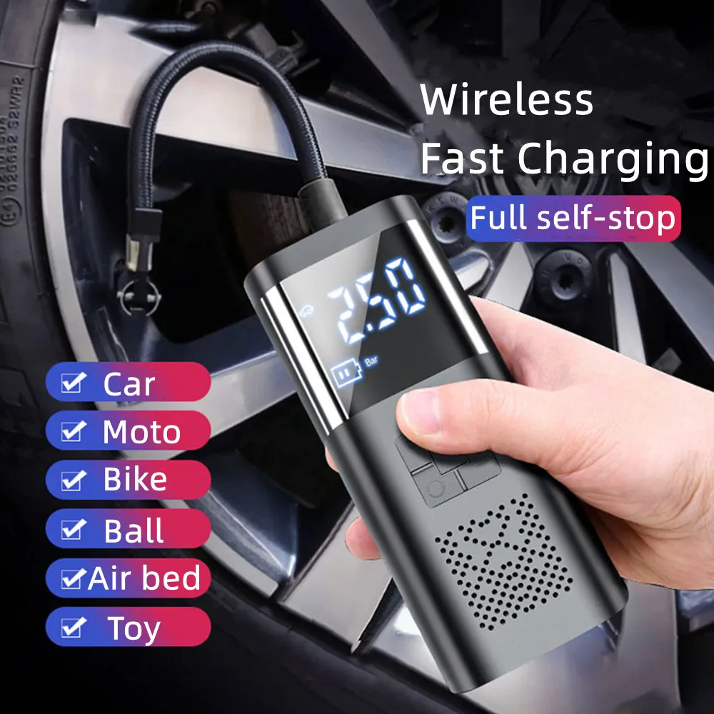 Portable Tyre Inflator + Fast Charger, Car, Motorcycle, Bicycle ball ...