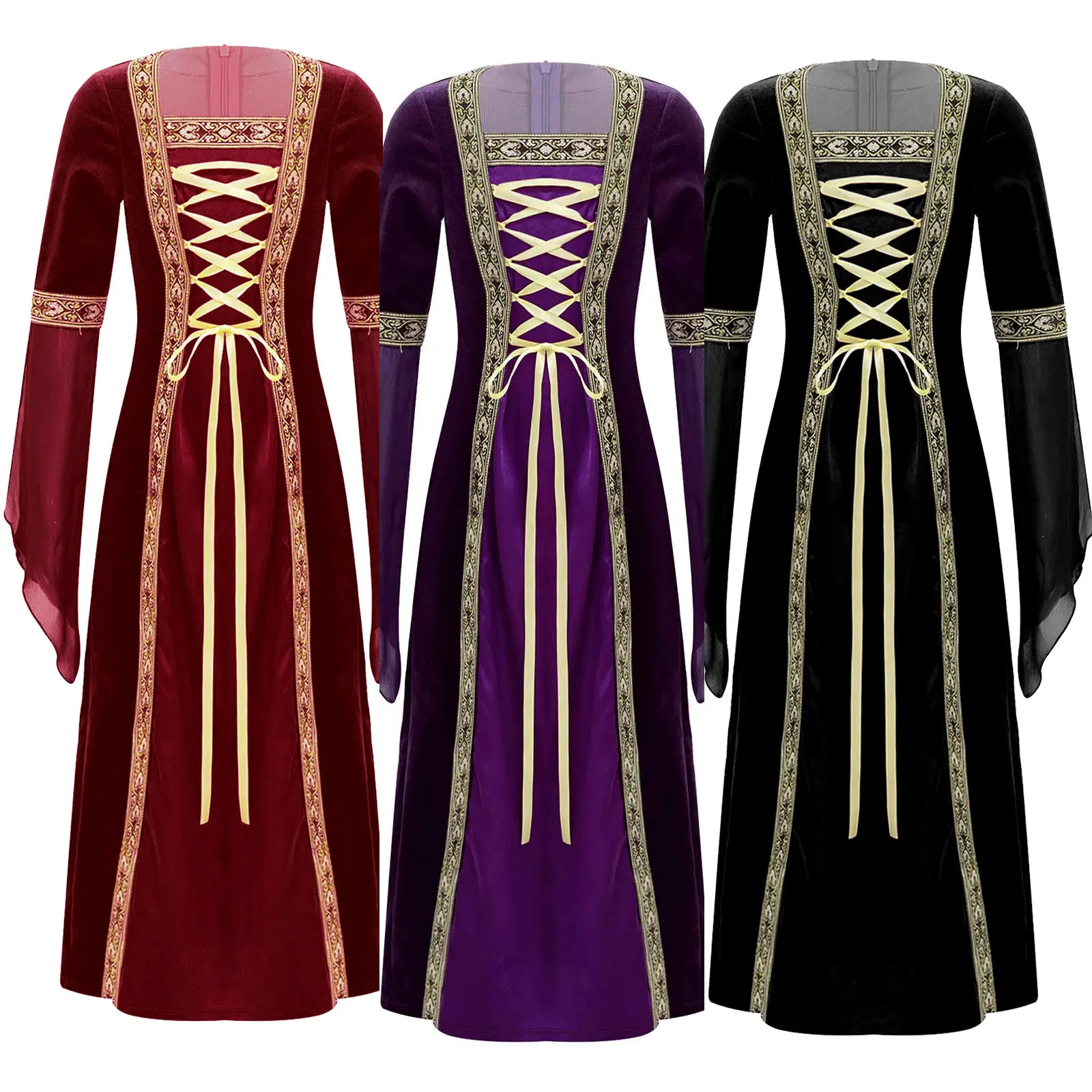 European Medieval Victoria Queen Princess Wedding Party Formal Dress ...