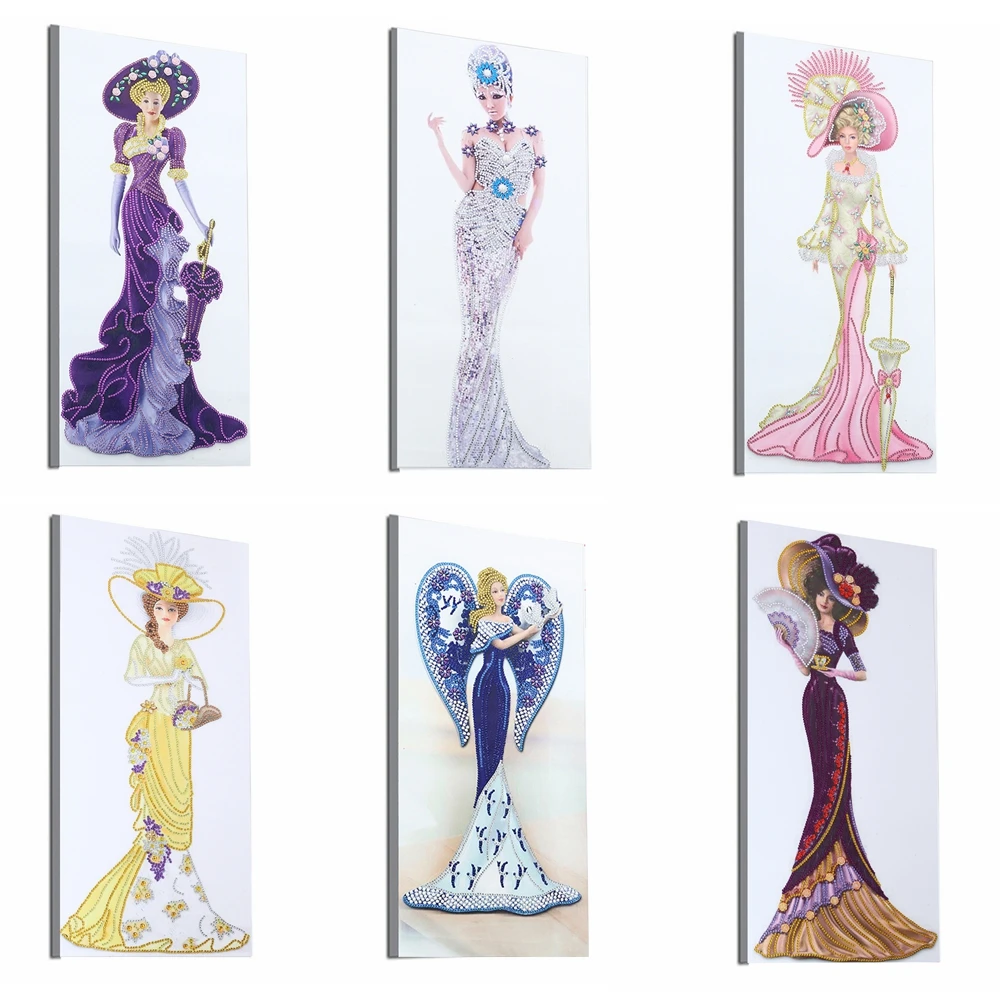 1pc/Set DIY Lady Diamond Art Kits for Beginners 30cm*60cm Special Shape ...