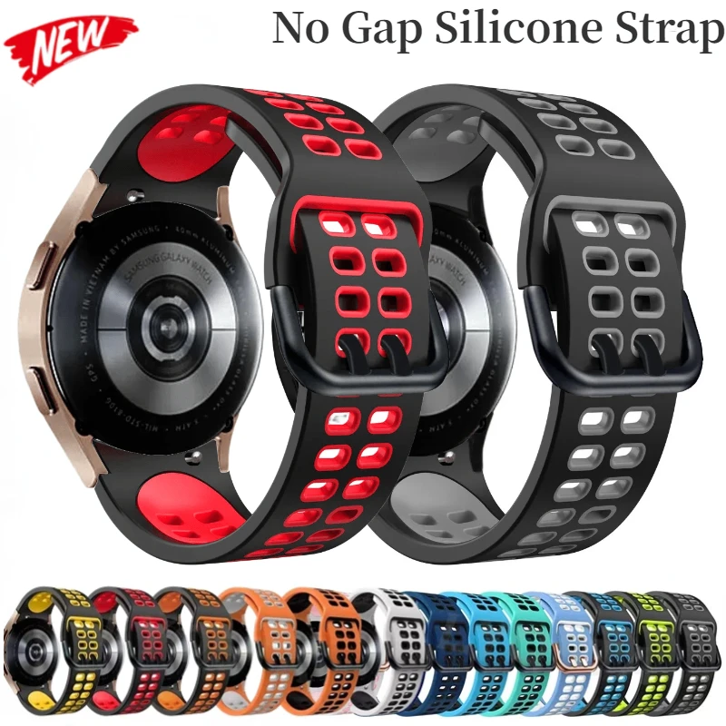 Two-Color Silicone Strap for Watch 4-5-6-7 (White red)