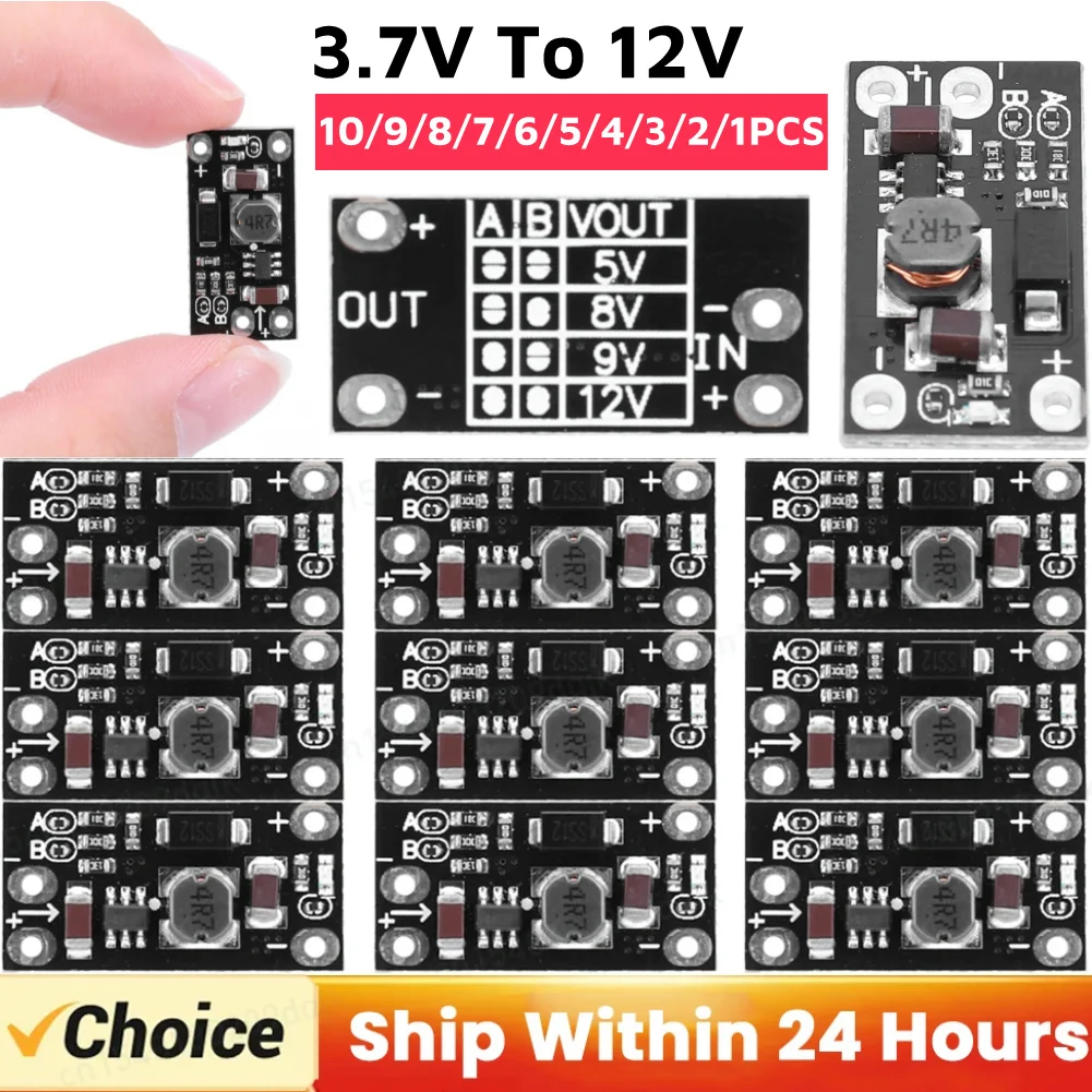 10-1PCS-3-7V-To-12V-Mini-DC-Boost-Converter-Board-Lithium-Battery-Boost ...