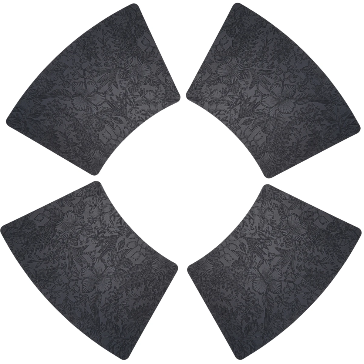 4Pcs Fan Shape Leather Wedge Placemats Table Mat Heat-Proof Waterproof ...