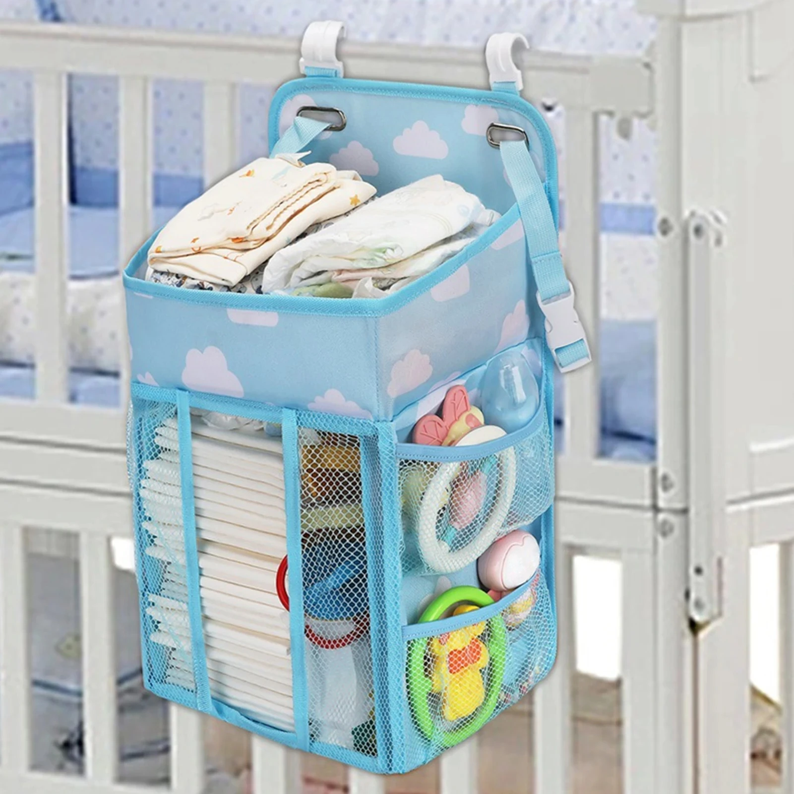 Baby-Diaper-100-Cotton-Storage-Tote-Bag-Crib-Hanging-Storage-Bag-Caddy ...