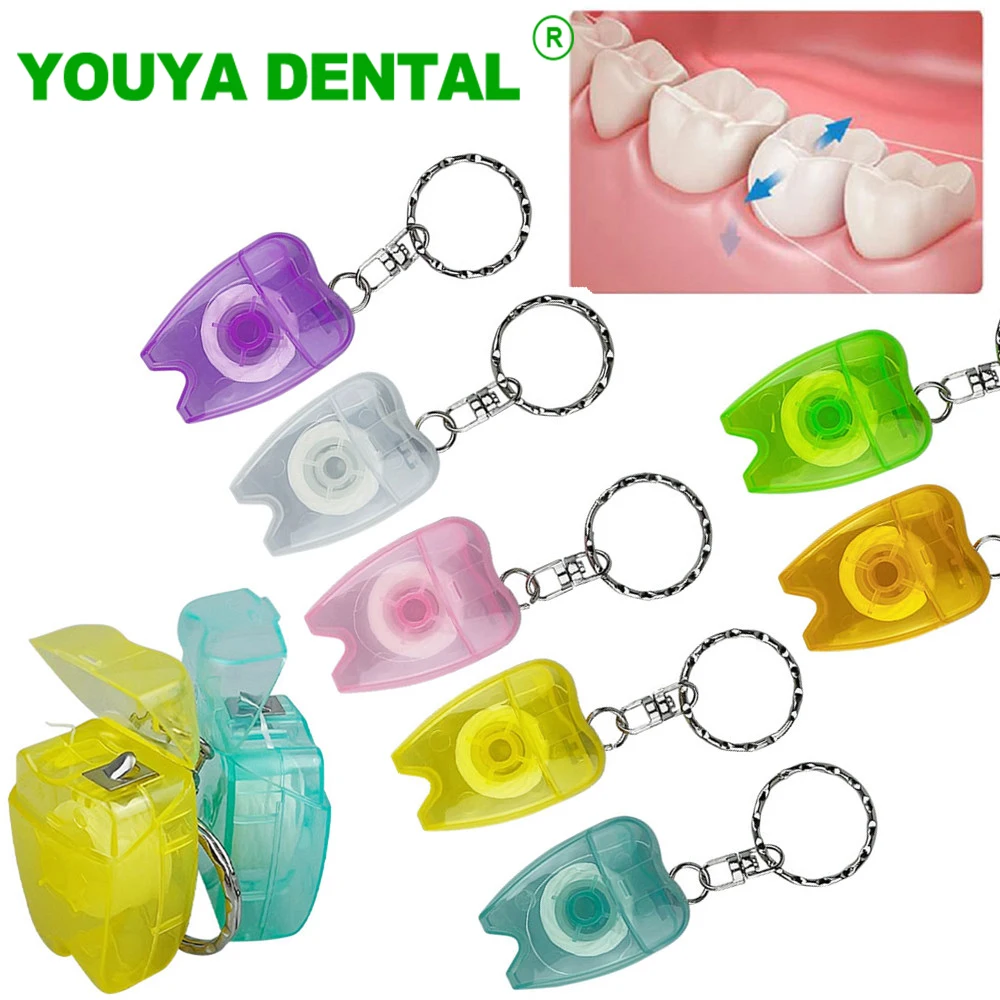 20pcs-Dental-Portable-Dental-Floss-Keychain-Nylon-Wire-Floss-Roll-Gum ...